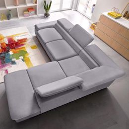 Sit & More sit&more Ecksofa &raquo;Alcatraz L-Form&laquo; wahlweise mit Bettfunktion grau Struktur fein (97% Polyester, 3% Polyamid);Luxus-Microfaser ALTARA NUBUCK (95% 
