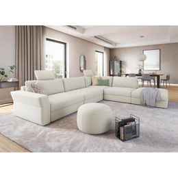 Sit & More sit&more Ecksofa &raquo;Cadabra L-Form&laquo; Breite 356 cm, mit Sitztiefenverstellung beige Samtoptik (100% Polyester);Soft clean (98% Polyester, 2% Polyamid);