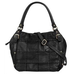 Samantha Look Damen Shopper echt Leder, Made in Italy schwarz