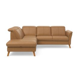 Sit & More sit&more Ecksofa &raquo;Romero L-Form&laquo; wahlweise mit oder ohne TV-Funktion, Bettfunktion, Bettkasten braun 100% Polyester