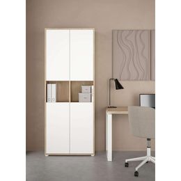 Inosign Aktenschrank &raquo;Sign Aktenregal, B&uuml;cherregal, Standregal,&laquo; Merkzweckschrank, 2 F&auml;cher, 4 Einlegeb&ouml;den, Breite/H&ouml;he 80/200 cm wei&szlig; Spanplatte
