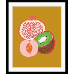 queence Bild &raquo;Benjamin&laquo; Kunst Lebensmittel Obst Obst Bilder HD Premium Poster-Druck inkl. Holzrahmen schwarz Acrylglas, Holz, Papier