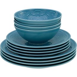 Creatable Teller-Set &raquo;Orient Mandala&laquo; Speiseteller, Dessertteller und Schalen im Set blau Porzellan