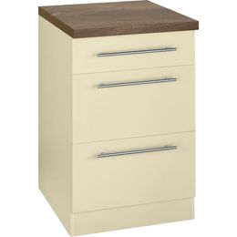 Wiho-K&uuml;chen wiho K&uuml;chen Unterschrank &raquo;Unna&laquo; 50 cm breit, mit 2 gro&szlig;en Ausz&uuml;gen beige