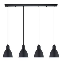 Eglo Pendelleuchte &raquo;PRIDDY H&auml;ngeleuchte, Pendellampe, Stahl, schwarz, E27, Industrial&laquo; E27 Wohnzimmerlampe, Esszimmerlampe, 4 flammig, Vintage, 