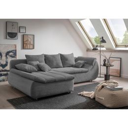 Home Affaire Ecksofa &raquo;Imola, bequem, aktuelle Steppung im Sitz, L-Form, Breite 270cm&laquo; wahlweise mit Bettfunktion, OTTOs Choice grau Microfaser 