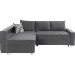 Collection AB Ecksofa &raquo;Relax L-Form&laquo; inklusive Bettfunktion, Federkern, wahlweise mit RGB-LED-Beleuchtung grau Zierkissen: 100%Polyester;Struktur (100