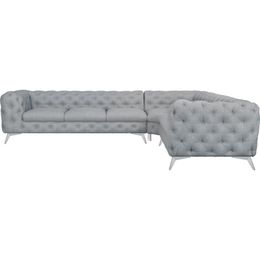 Home Affaire Chesterfield-Sofa &raquo;Ecksofa GLYNIS L-Form mit Wellenunterfederung, Ma&szlig;e B/T/H 323/264/75cm&laquo; aufw&auml;ndige Knopfheftung, moderne Chesterfield 