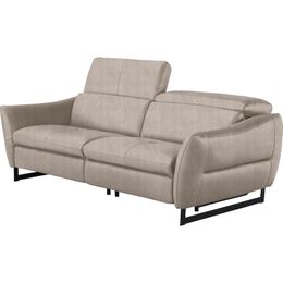 Egoitaliano 2,5-Sitzer &raquo;Dafne, elegantes Designsofa mit hohem Sitzkomfort&laquo; wahlw. mit elektrischer Relaxfunktion, Kopfteile manuell verstellbar grau Luxus-