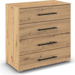 Rauch Schubkastenkommode &raquo;Sideboard Schubladenkommode AVOLA mit Dekorfront&laquo; Breite 80 cm inkl. Soft-Close-Funktion, vier gro&szlig;e und ger&auml;umige 