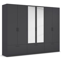 Rauch Dreht&uuml;renschrank &raquo;Kleiderschrank Schrank Garderobe W&auml;scheschrank BARI mit Spiegel&laquo; mit Schubk&auml;sten und modernem Griff in Graumetallic MADE IN 