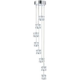 Searchlight H&auml;ngeleuchte &raquo;Ice Cube 8Lt Multi-Drop Pendant - Chrome Metal & Glass&laquo; LED-Modul 1 Stk. Warmwei&szlig;