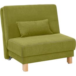 Home Affaire Schlafsofa &raquo;Gina&laquo; vom Sofa zum Bett mit einem Handgriff, in 4 Breiten, Nierenkissen gr&uuml;n Chenille (100% Polyester)