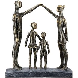 Casablanca by Gilde Dekofigur &raquo;Skulptur Familie sch&uuml;tzende H&auml;nde bronzefarben H. 30 cm&laquo; braun Kunstharz