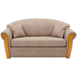 Home Affaire Schlafsofa &raquo;Milano&laquo; Hoher Sitzkomfort mit Schlaffunktion und Bettkasten, incl. Zierkissen beige