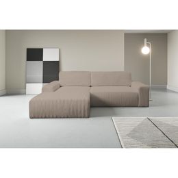 WERK2 Ecksofa &raquo;Rotterdam-L, kuschelweicher Cord oder Breitcord, L-Form, Breite 267 cm&laquo; Design Ecksofa mit Schlaffunktion & Bettkasten, Breitcord, 