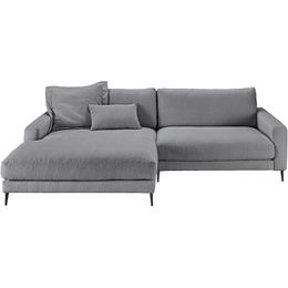 Home Affaire Ecksofa &raquo;Downtown, B/T/H: 272/190/84 cm L-Form&laquo; weicher Sitzkomfort auch in Cord und Boucl&eacute;, incl. Zierkissen grau 96% Polyester, 4% 
