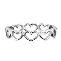 CAI Ca&iuml; Damen CA&Iuml; Fingerring &raquo;925/- Sterling Silber rhodiniert Herzen&laquo; wei&szlig;