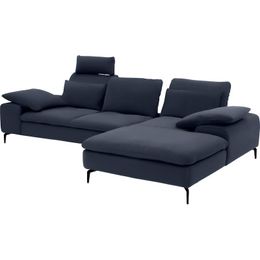 W.Schillig Ecksofa &raquo;valentinoo, Designsofa, bequem, elegant und zeitlos, L-Form&laquo; inklusive Hocker, mit Sitztiefenverstellung, Breite 299 cm blau 