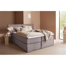 LeGer Home by Lena Gercke Boxspringbett &raquo;Yuma&laquo; incl. Topper, in 4 Breiten, 3 Matratzenarten und je 2 H&auml;rtegraden grau 100% Polyester