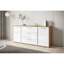 Home Affaire Sideboard &raquo;BOGOTA&laquo; moderne Kommode, Schubladenschrank mit verstellbaren Einlegeb&ouml;den wei&szlig;