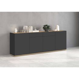 OTTO home Sideboard &raquo;GARDA, Kommode, Schrank, untere T&uuml;ren mit Push-to-Open, Made in Italy&laquo; 1 Stk. tlg. 4 T&uuml;ren, 2 Schubladen, grifflos Breite 200 cm,