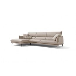 Egoitaliano Ecksofa &raquo;FUNNY, hochwertiges & aktuelles Design, bequeme R&uuml;ckenlehne, L-Form&laquo; hochwertiger Sitzkomfort, L-Form wei&szlig; Leder