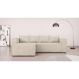 Home Affaire Ecksofa &raquo;LINCOLNVILLE mit Bettfunktion und Bettkasten, Ma&szlig;e B/H/T 244/76/150 cm&laquo; L-Form mit Wellenunterfederung, Recamiere beidseitig 