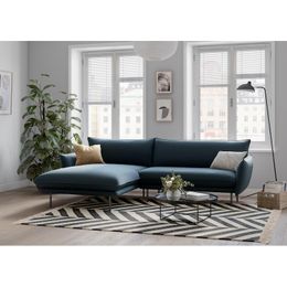 Home Affaire Ecksofa &raquo;Stine L-Form&laquo; Besonderes Design durch Kissenoptik und Keder, by Morten Georgsen blau Struktur (100% Polyester);Struktur weich (