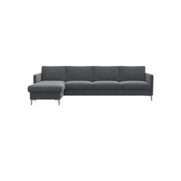 FLEXLUX Ecksofa &raquo;Fiore, super Sitzkomfort durch Kaltschaum im Sitz, L-Form&laquo; schmale Armlehnen, F&uuml;&szlig;e Alu+ Eiche grau 100% Polyester