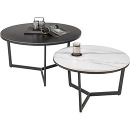 Stolkom Couchtisch &raquo;Harper&laquo; 2-er Set Keramik, Tisch marmorisiert schwarz