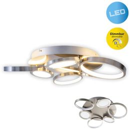 N&auml;ve n&auml;ve LED Deckenleuchte &raquo;Stelari&laquo; 1 Stk. Warmwei&szlig; 3 Stufen dimmbar per Wandschalter, Diskusoptik, LED warmwei&szlig;, d: 56cm silber