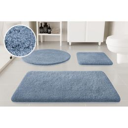 OTTO home Badematte &raquo;Kaarin&laquo; H&ouml;he 30 mm rutschhemmend beschichtet schnell trocknend Badteppich, getuftet, flauschig, hochflor, gro&szlig;e Farbauswahl blau 