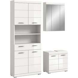Welltime Badm&ouml;bel-Set &raquo;SIENA, TOPSELLER!, Breite 149cm, 3-teiliges Set&laquo; Set, bestehend aus: Hochschrank, Waschbeckenunterschrank & Spiegelschrank, 3 
