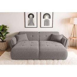 Home Affaire Big-Sofa &raquo;MIRELDA Design-Sofa mit Steppungen, extra tief, Breite 251 cm&laquo; elegant und bequem, enth&auml;lt 2 Zierkissen, belastbar bis 480kg 