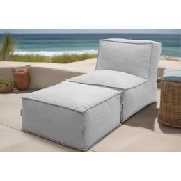 DOMO collection Hocker &raquo;Fiu f&uuml;r Terrasse, Balkon, Garten, Camping - wetterfest&laquo; Aufblasbarer Outdoor Sitzhocker 75 x 70 cm, klein verstaubar silber 