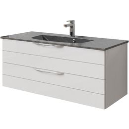 Waschtisch &raquo;Serie 6025 Mineralmarmor-Waschtisch mit Unterschrank, 117 cm breit&laquo; 2 Stk. tlg. Waschplatz mit 2 Schubladen, h&auml;ngend, verschiedene 