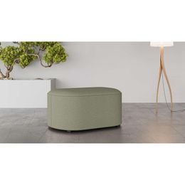 OTTO home Polsterhocker &raquo;Polsterhocker Tvinne, mit Wellenunterfederung&laquo; passend zum Ecksofa, auch in Boucl&eacute;, B/T/H: 90/50/44 cm gr&uuml;n 100% Polyester