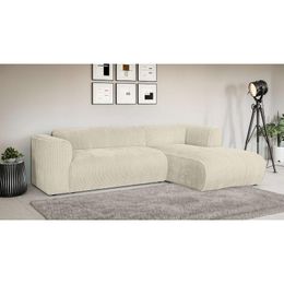 Home Affaire Ecksofa &raquo;MERID L-Form (257 cm), zeitlos & stilvolles Design,&laquo; Aufwendig gepolstert, in Cord, Chenille und Struktur beige 100% Polyester