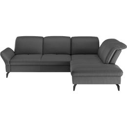 Sit & More sit&more Ecksofa &raquo;Leandro L-Form&laquo; Wahlweise mit Bett-, Kopfteil - und Armlehnfunktion, sowie Stauraum grau 100% Polyester