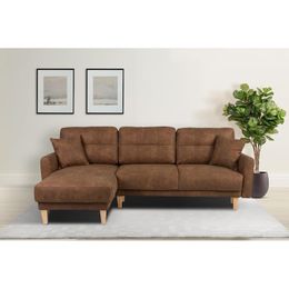 Home Affaire Ecksofa &raquo;TRIPLO optionale Schlafsofa mit Bettkasten, Ma&szlig;e B/T/H: 234/164/89 cm&laquo; L-Form wahlweise mit Bettfunktion - Liegefl&auml;che 132x210 