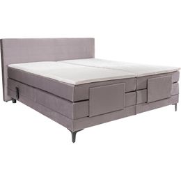 Alina Boxspringbett &raquo;Powell&laquo; inkl. Motor, Matratze und Topper, in unterschiedlichen Ausf&uuml;hrungen grau Samt DMO (100% Polyester)