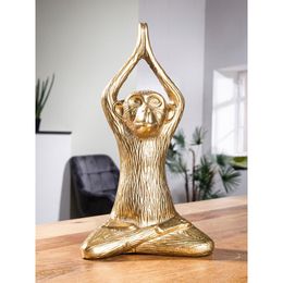 Gilde Tierfigur &raquo;Skulptur Monkey&laquo; gold Aluminium