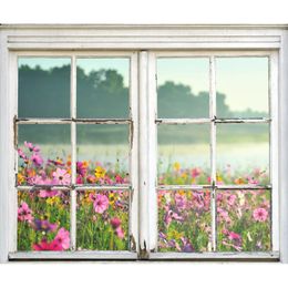 queence Wandsticker &raquo;Blumenwiese&laquo; Wandsticker, Wandbild, selbstklebend, 3D, Fenster bunt