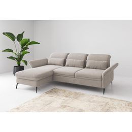 Sit & More sit&more Ecksofa &raquo;Emely, inkl. Sitztiefenverstellung&laquo; wahlweise mit Bettfunktion,Bettkasten,Kopf- & Armteilverstellung grau 100% Polyester