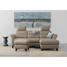 Sit & More sit&more Ecksofa &raquo;Mellum L-Form&laquo; Federkern, wahlweise mit Bettfunktion, Bettkasten und Armteilfunktion braun 100% Polyester