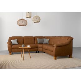 Home Affaire Ecksofa &raquo;Caldera L-Form&laquo; Federkern, wahlweise mit Kopfteilverstellung, Bettfunktion, Bettkasten braun 100% Polyester