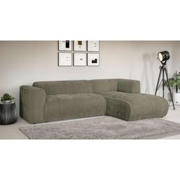 Home Affaire Ecksofa &raquo;MERID L-Form (257 cm), zeitlos & stilvolles Design,&laquo; Aufwendig gepolstert, in Cord, Chenille und Struktur gr&uuml;n 100% Polyester