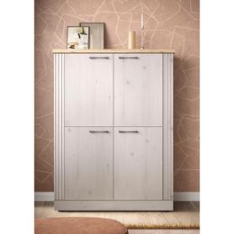 OTTO home Highboard &raquo;Country H&ouml;he 160 cm u. Breite 118 cm, Kommode mit 4 T&uuml;ren,&laquo; Schrank im Landhausstil, viel Stauraum, mit Metallgriffe, MDF-Rahmen 