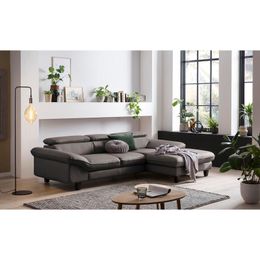 Home Affaire Ecksofa &raquo;Pilot L-Form&laquo; mit Kopfteilverstellung, wahlweise mit Bettfunktion & Bettkasten braun 100% Polyester, Feinstruktur 75000 